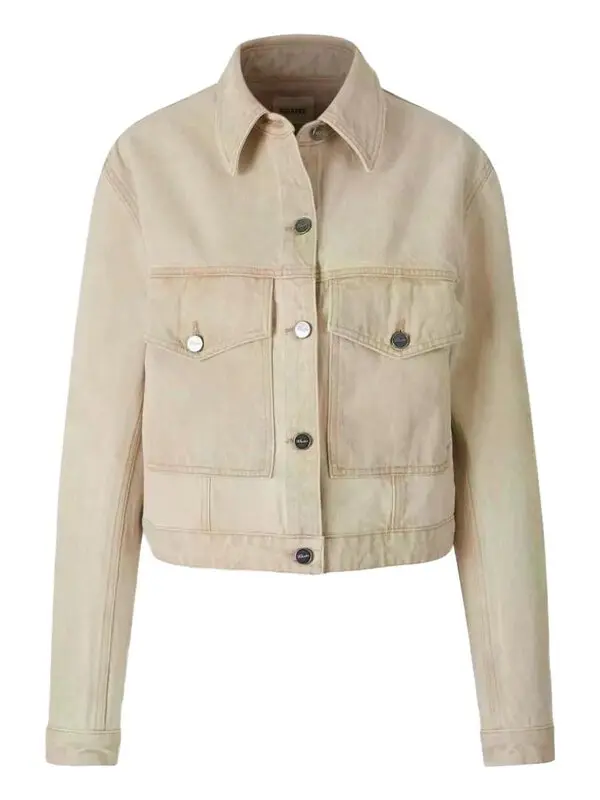 Khaite Cropped Denim Jacket - Neutrals
