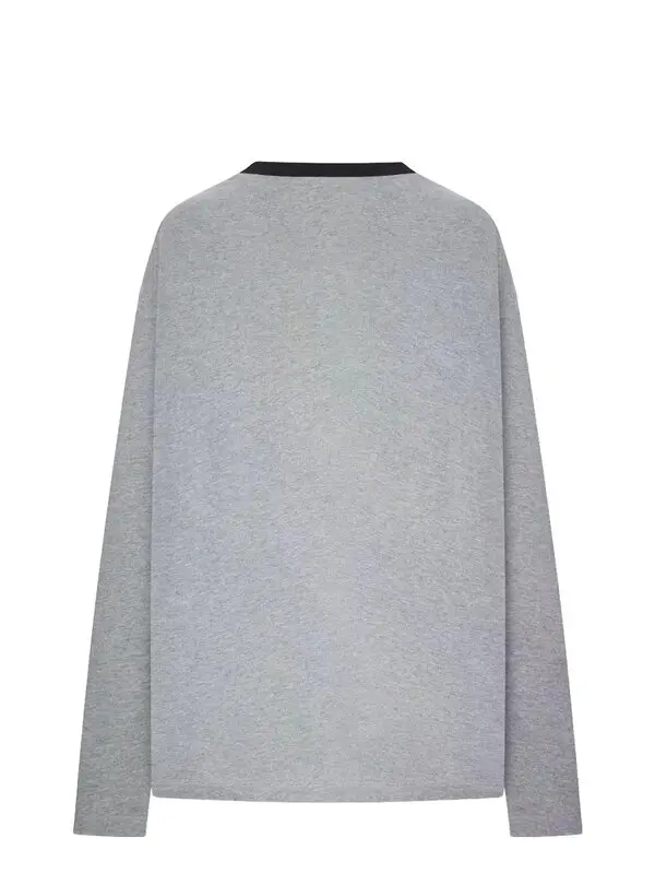 Miu Miu Long-sleeve Sweatshirt With Embroidered Logo - Grey