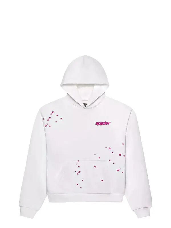 SP5DER Fractured Logo Star-pattern Hoodie - White
