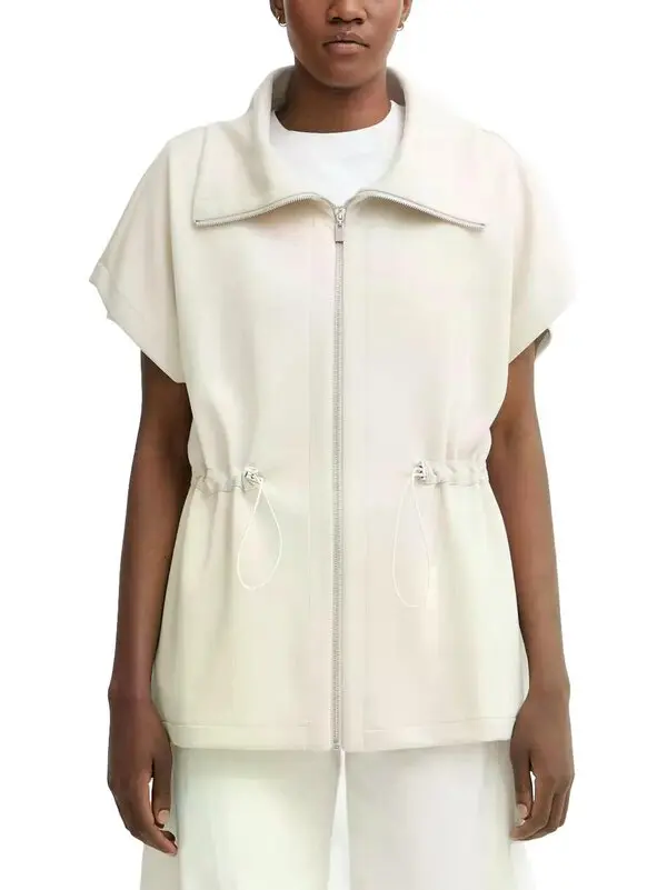 Joseph Ribkoff Zip-up Drawstring Sweatshirt - Neutrals