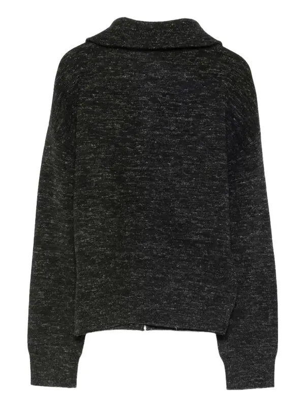 MARANT ETOILE Koxy Logo Intarsia Zip-up Sweater - Black