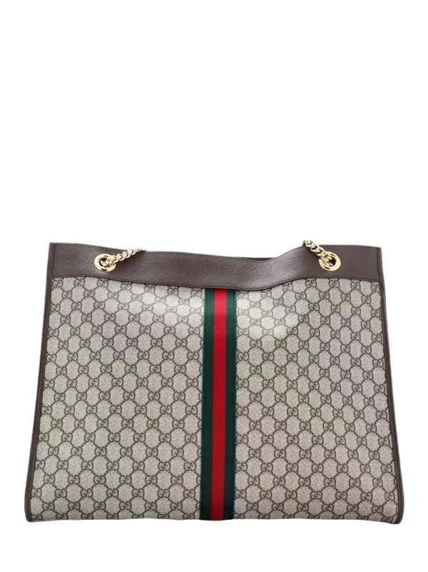 Gucci Rajah Chain Gg Coated Canvas Large Tote Bag - Brown