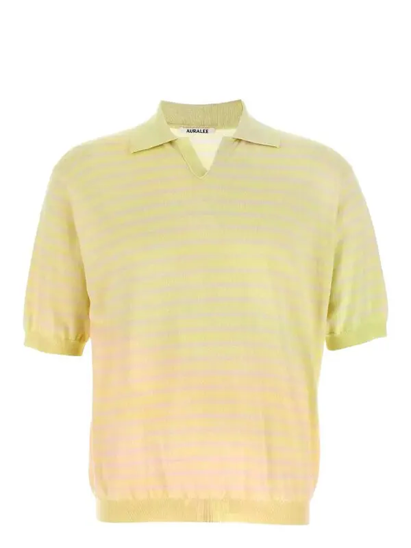 Auralee Striped Cotton T-shirt - Yellow