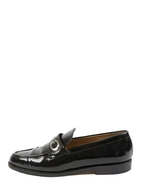Gucci Patent G Plaque Loafers - Black