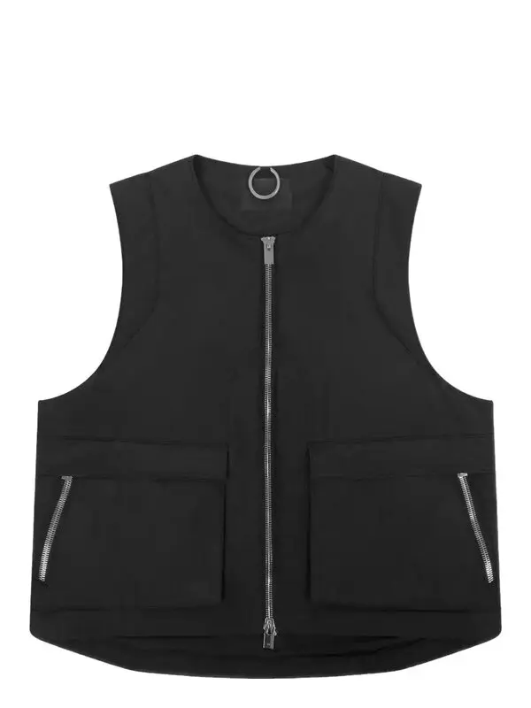 HELIOT EMIL Motility Multi-pocket Zip-up Vest - Black