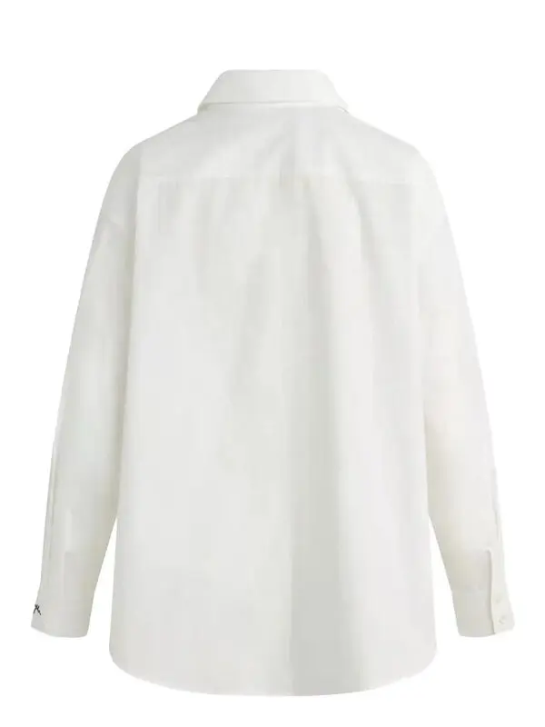 FAVORITE DAUGHTER Zip It Embroidered Cuff Shirt - White