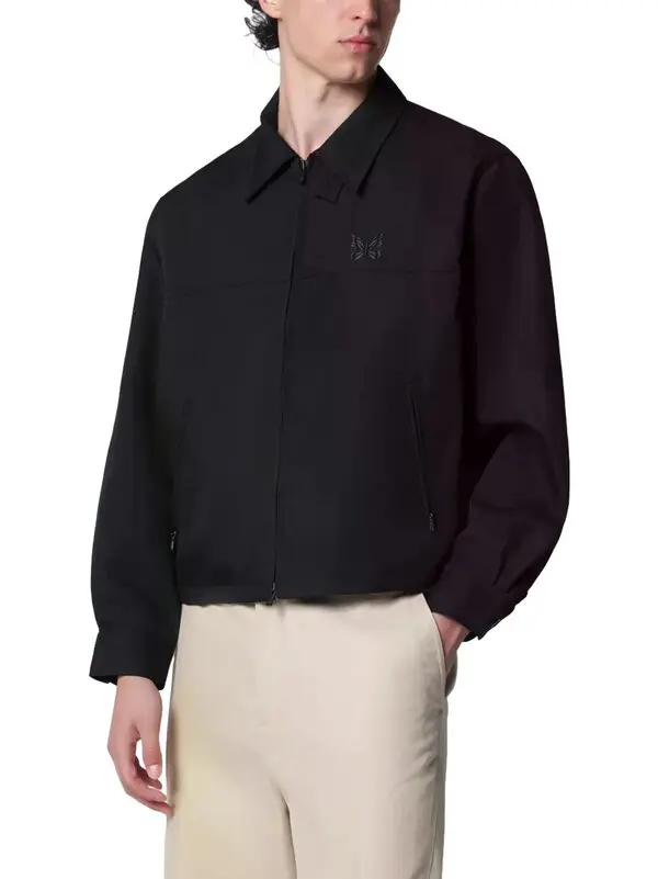 Needles Butterfly Embroidered Zip-up Jacket - Black