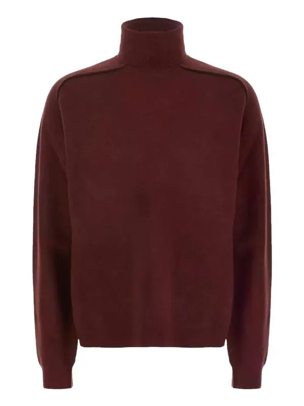 MAISON MARGIELA Contrast-trim Roll Neck Sweater - Brown