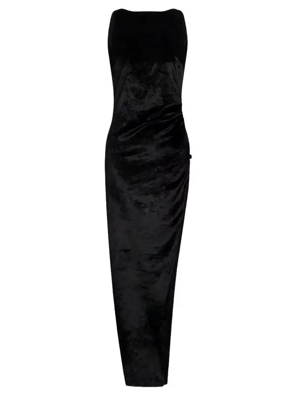 DONDUP Ruched Ring-detail Maxi Dress - Black