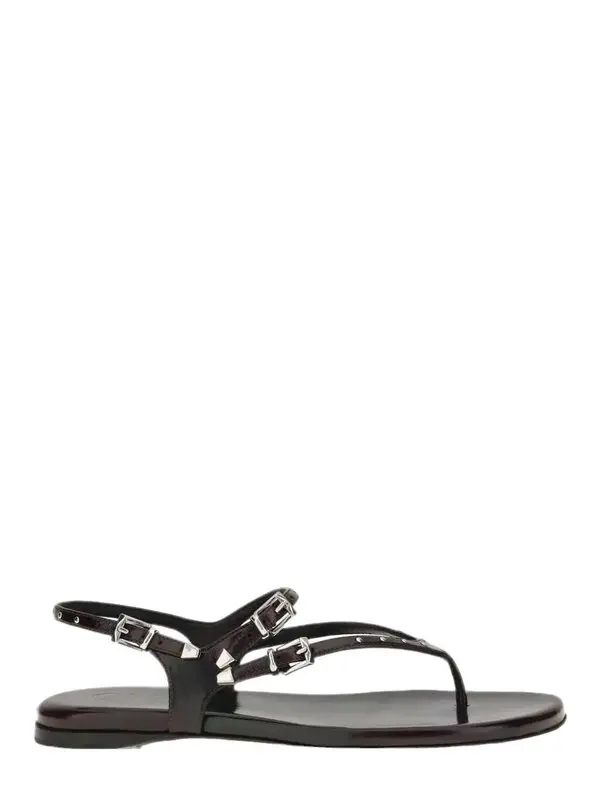 Chloé Susanna Studded Leather Sandals - Brown