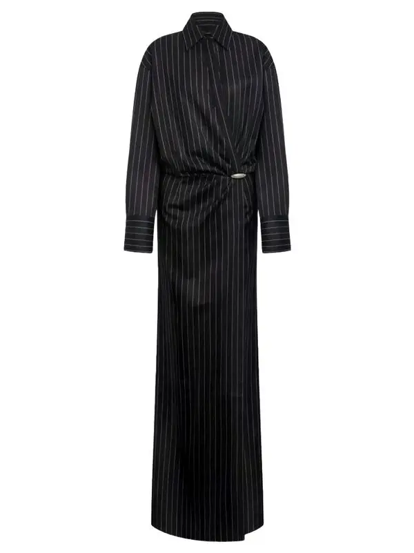 DONDUP Pinstripe Maxi Dress - Black