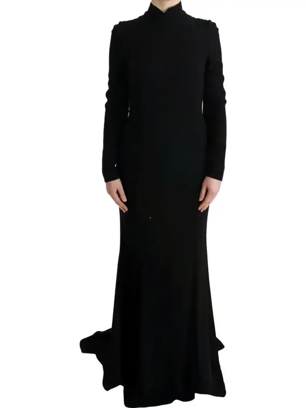 Dolce & Gabbana Stretch-crepe High Neck Maxi Dress - Black