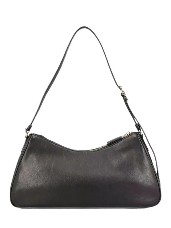 Prada Logo-plaque Leather Shoulder Bag - Black