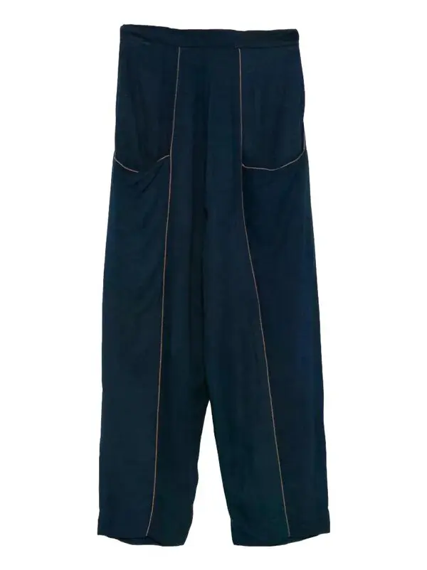 OSKLEN Drawstring Trousers With Zip Fastening And Pleated Details - Blue