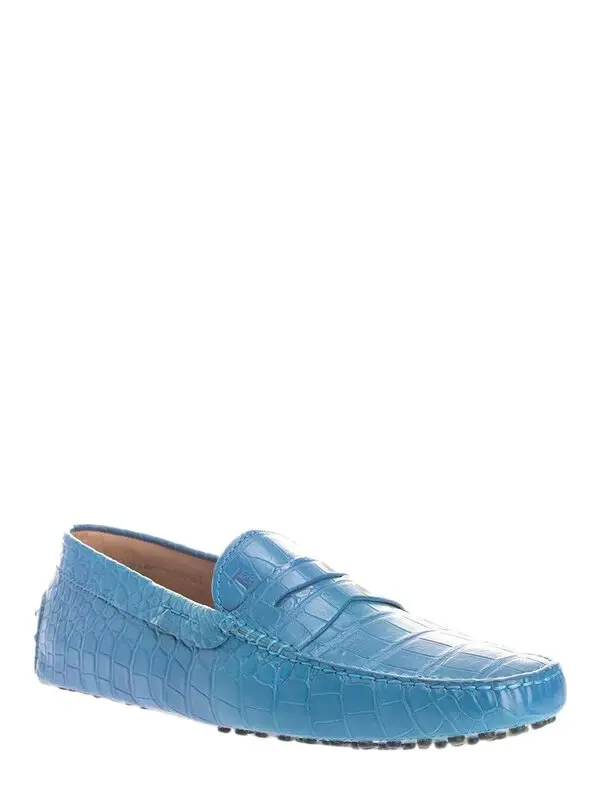 TOD'S Crocodile-effect Loafers - Blue