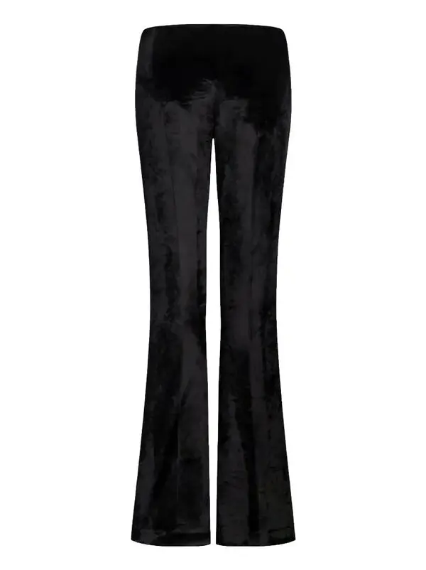 DONDUP Crushed Velvet Flared Trousers - Black