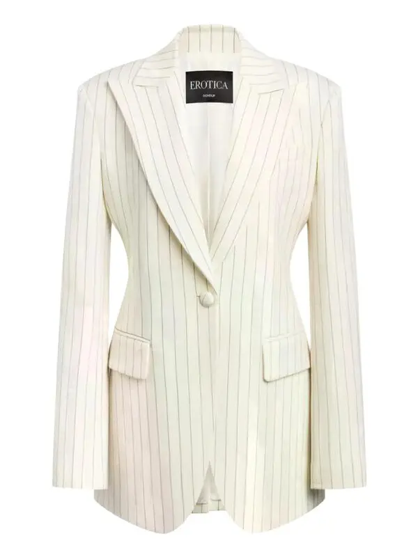 DONDUP Erotica Pinstripe Jacket - Neutrals