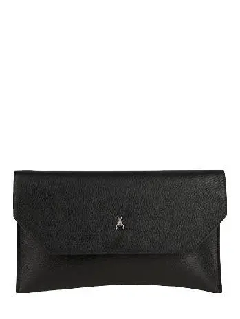 Patrizia Pepe Leather Crossbody Bag With Logo Appliqu - Black