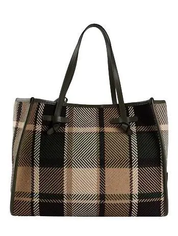 GIANNI CHIARINI Chocolate Leather And Textile Fiber Tote - Brown