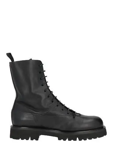 HALMANERA Leather Lace Up Ankle Boots - Black