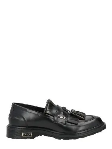 CULT Leather Tassel Loafers - Black