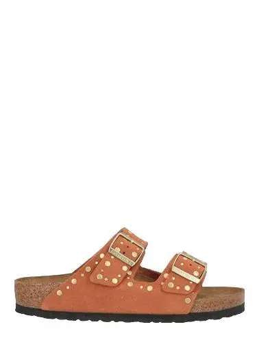 BIRKENSTOCK Suede Sandals With Stud Embellishments - Red