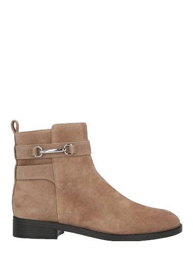 Michael Kors Suede Ankle Boots With Embellished Strap - Sand