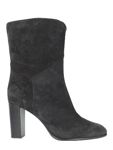Ba&sh Suede Ankle Boots With Block Heel - Charcoal