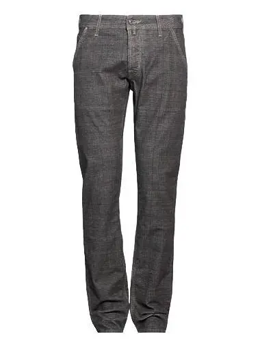 JACOB COHЁN Glen Plaid Moleskin Stretch Pants - Grey