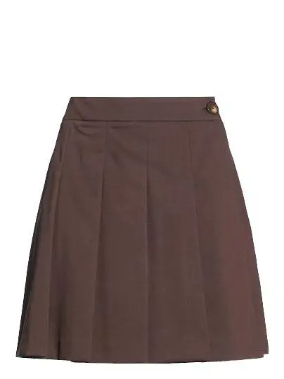 KAOS Chocolate Pleated Mini Skirt - Brown