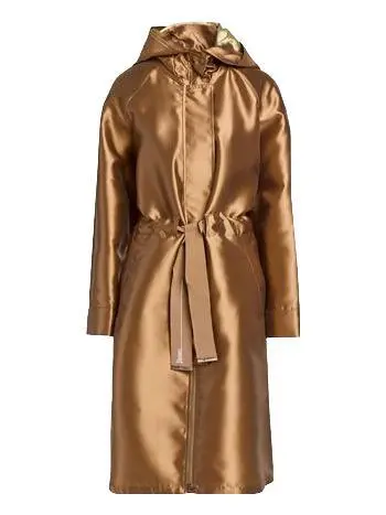 Herno Long Sleeve Overcoat With Drawstring Waist - Yellow