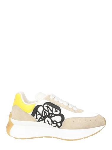 Alexander McQueen Low-top Sneakers In Leather And Textile Fibers - Sand