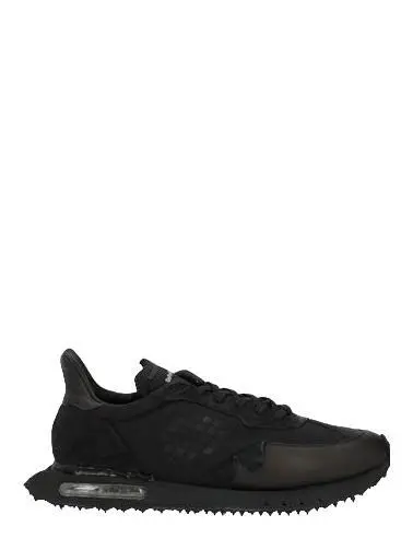 BEPOSITIVE Leather And Textile Low-top Sneakers - Black