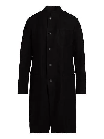 Masnada Single-breasted Hemp And Wool Coat - Black