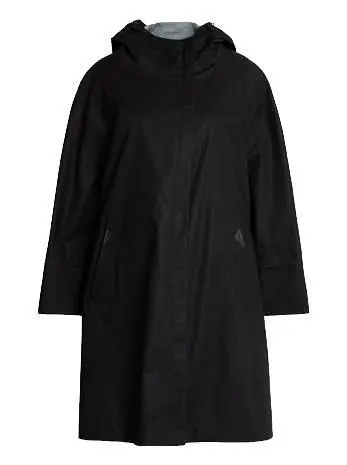 Herno Cotton Elastane Water-repellent Hooded Trench Coat - Black