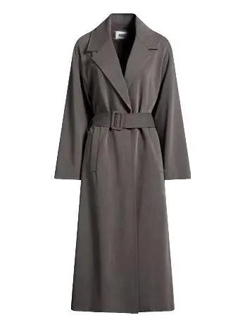 Alpha Studio Belted Twill Coat - Grey
