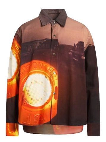 MSGM Printed Cotton Overshirt - Brown