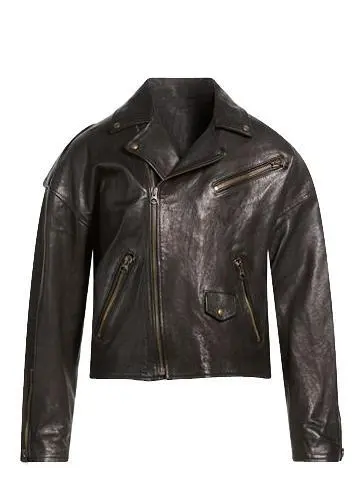MARSEM Leather Biker Jacket - Black