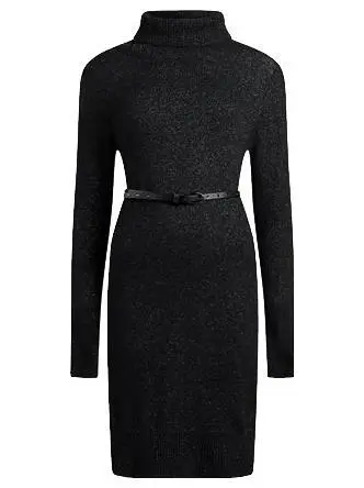Liu Jo Long Sleeve Turtleneck Mini Dress - Black