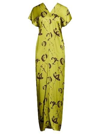 Liviana Conti Floral Print Viscose Maxi Dress - Lime Green