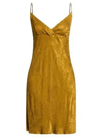 Momoni Jacquard Mini Dress - Yellow