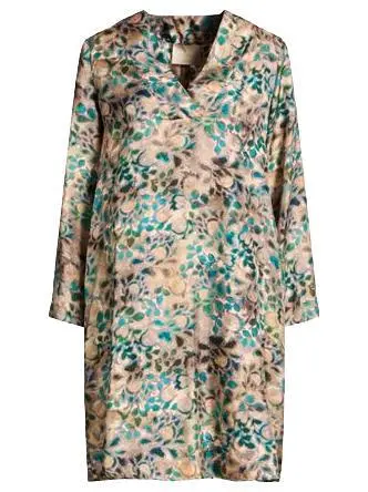 Momoni Deep Teal Silk Mini Dress - Green