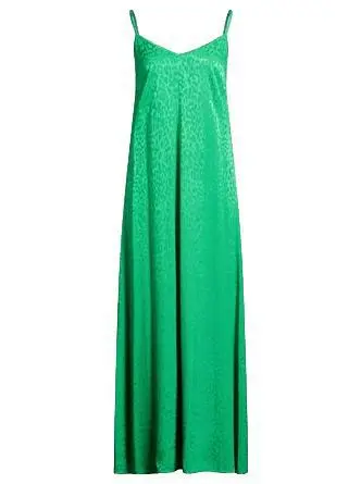 JUCCA Leopard-print Jacquard Maxi Slip Dress - Green
