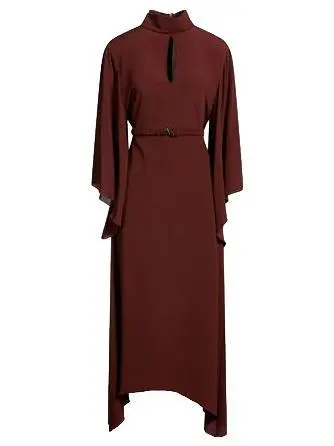 MANILA GRACE Chocolate Acetate And Silk Maxi Dress - Brown