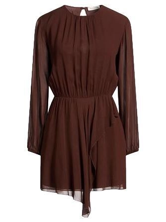 MANILA GRACE Viscose Mini Dress - Brown