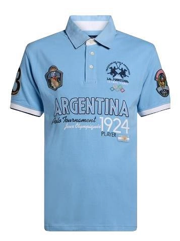 LA MARTINA Polo Shirt Size Cotton - Light Blue