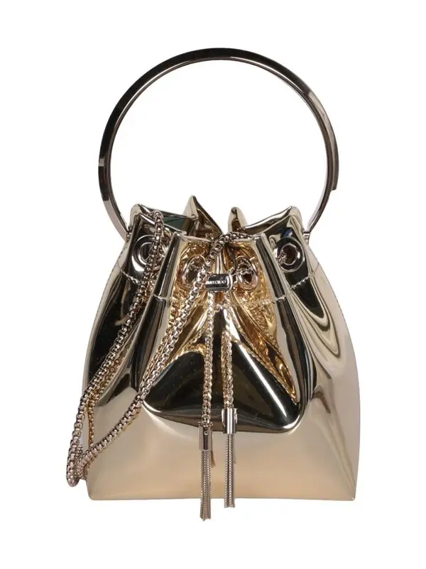 JIMMY CHOO Bon Bon Drawstring Bucket Bag - Gold