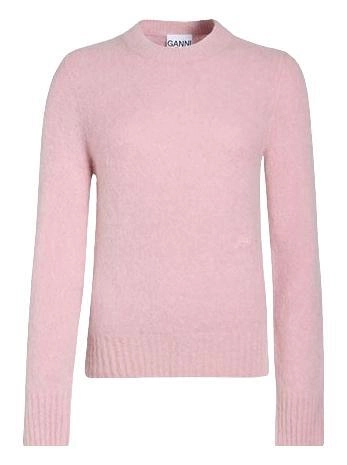 GANNI Alpaca Wool Blend Sweater - Light Pink