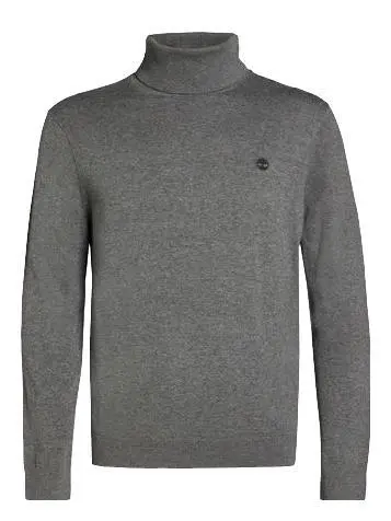 Timberland Turtleneck Cotton Knit Long Sleeve Sweater - Grey