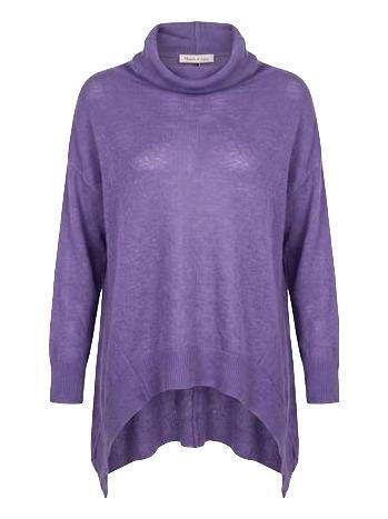 MANILA GRACE Wool Blend Turtleneck Sweater - Purple